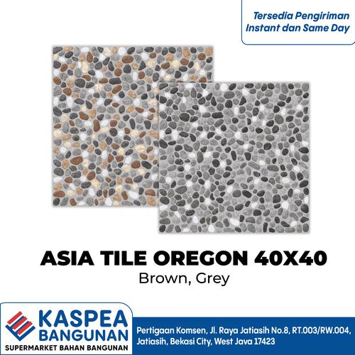 Jual KERAMIK LANTAI KASAR ASIA TILE OREGON 40X40 - GREY - Kota Bekasi ...