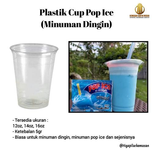 Jual plastik cup pop ice/plastik cup minuman dingin - 12oz - Kota Medan ...