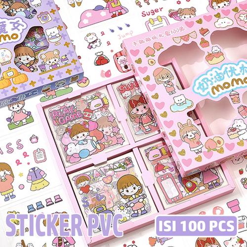 Jual Sticker PVC 2D Tumblr Isi 100 Pcs Stiker Momo DIY Aesthetic ...