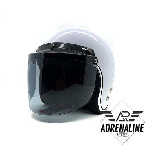 Jual Helm Retro dag polos original lis chrome premium 100% - Putih ...