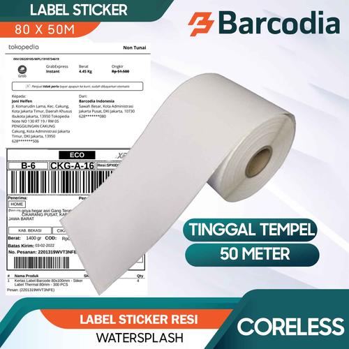Jual LABEL BARCODE 80 X 50 CONTINOUS KERTAS STICKER LABEL 80x50MM - GAP ...