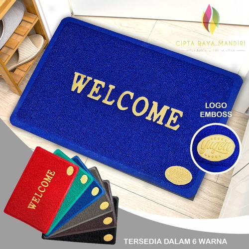 Promo Keset Karpet PVC Mie / Bihun Motif WELCOME - WELCOME, Hitam ...