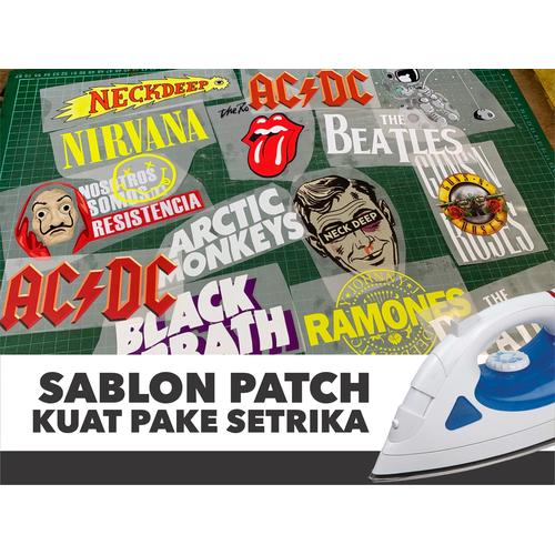 Jual PATCH STIKER SABLON BAJU Logo BAND Setrika | cetak DTF Iron Patch ...