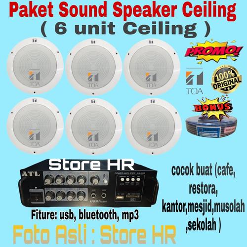 Jual paket sound speaker ceiling toa 6 unit cocok buat cafe mesjid ...