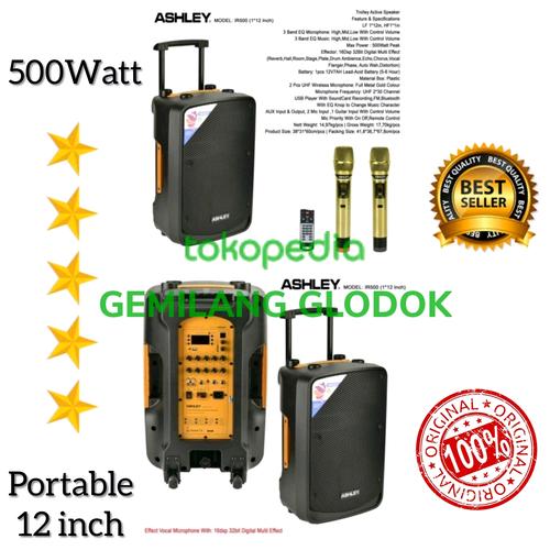 Jual Speaker ASHLEY IR500 Portable Wireless 500watt 12 inch Multi ...