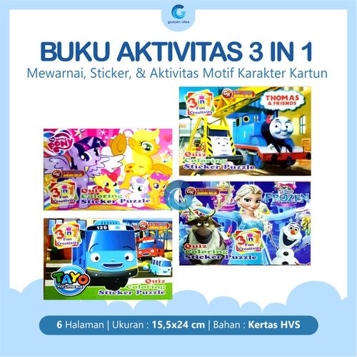 Jual Buku Mewarnai, Stiker, Aktivitas 3 In 1 Buku Aktivitas Anak Buku ...