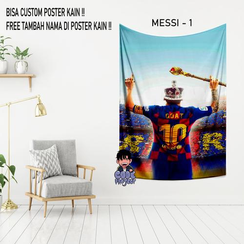 Jual POSTER KAIN LIONEL MESSI - dekorasi dinding kamar gambar messi ...