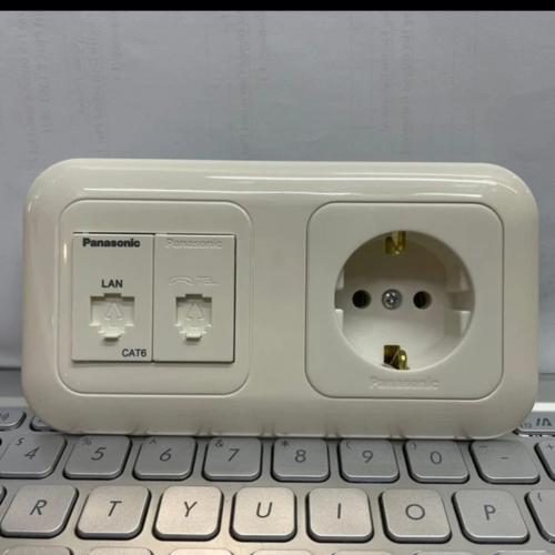 Jual stop kontak panasonic data cat5 cat 6 cat 5e cat 6 telp tv - CAT ...