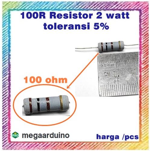 Jual 100 R 100 ohm 100R Resistor 2 watt 2watt toleransi 5% 2w - Kota ...