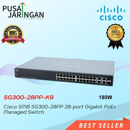 Jual CISCO SG300-28PP-K9 SG300 24 Port Poe+ 180W 4 SFP Managed Switch ...