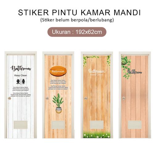Promo sticker pintu kamar mandi motif kayu - SKM79A, Bathroom - Kab ...