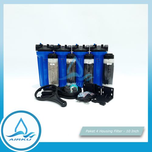Jual Filter Air Sumur BEST - 4 Housing 4 Tahap - REFILLABLE - BLUE ...