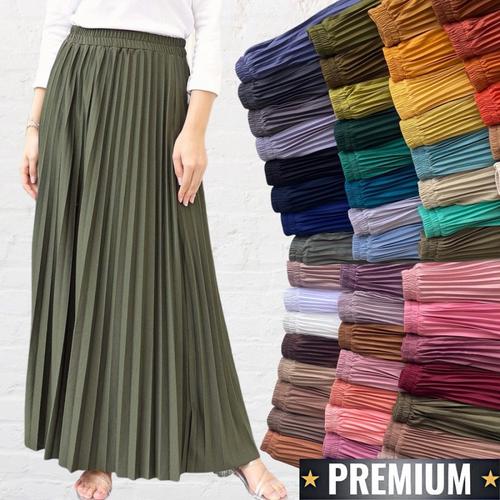 Promo Yuri Skirt Rok Plisket Premium Plisket Skirt Premium Rok - cream ...