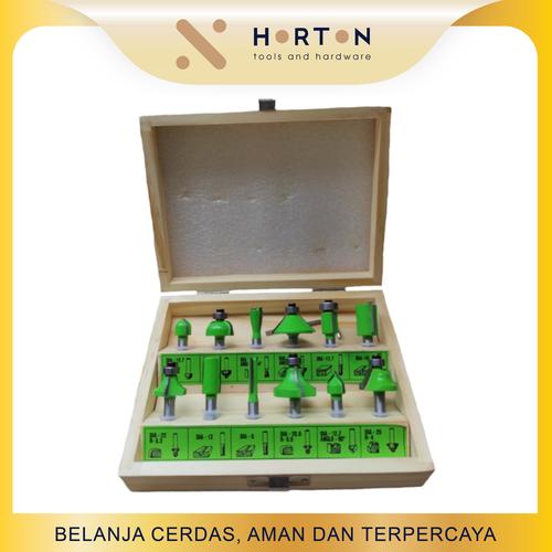 Jual RYU Mata Profil Kayu Router Bits 1/4" SET 12 PCS / Mata Router ...
