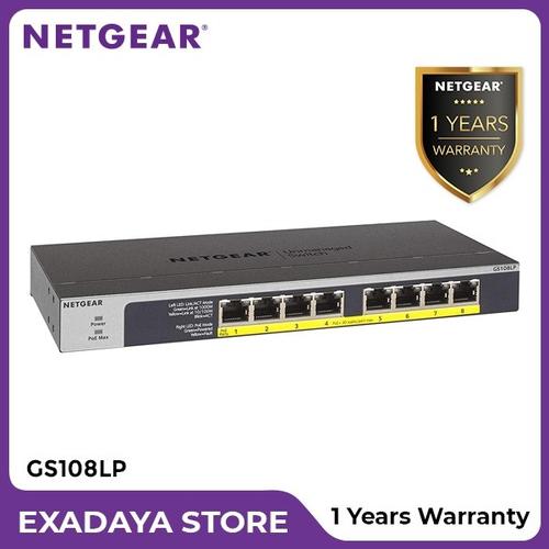 Jual Netgear GS108LP , 8 Port Gigabit PoE+ 60w Switch for IP Camera ...