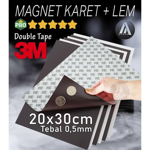 Jual MAGNETIC Rubber Sheet Adhesive Double Tape 3M 20cm x 30CM Tebal 0 ...