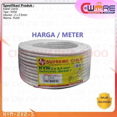 Jual KABEL INSTALASI LISTRIK RUMAH 2 LAPIS SUPREME NYM 2x2.5mm - Kota ...