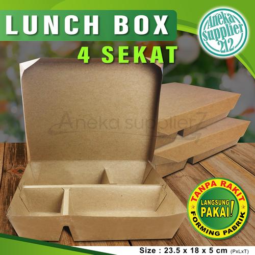 Jual Paper Lunch Box SEKAT 5 - Lunch Box Paper SEKAT 5 - Sekat 4 Coklat ...