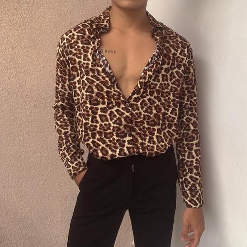 Jual Baju kemeja pria rayon panjang motif macan leopard retro vintage ...