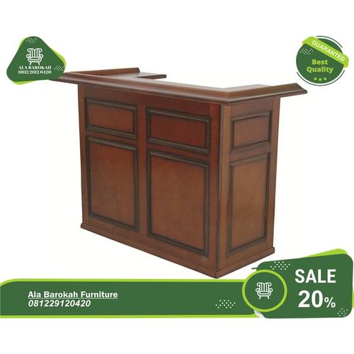 Jual meja resepsionis minimalis modern, meja resepsionis jati 1 meter ...