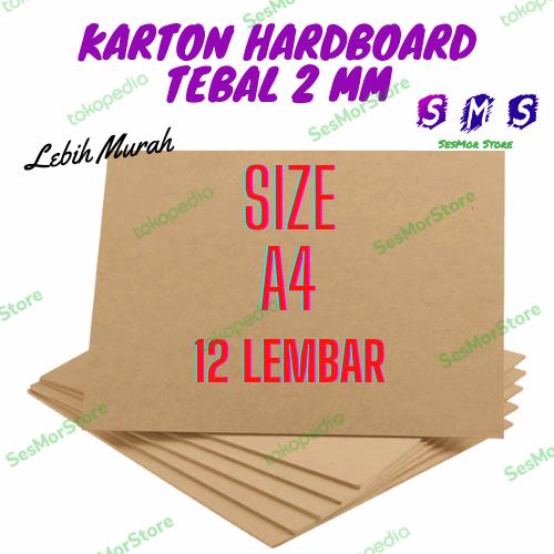 Jual KARTON TEBAL 2MM - HARD BOARD 2MM Size A4 Isi 1 LUSIN⁹ - 2 mm ...