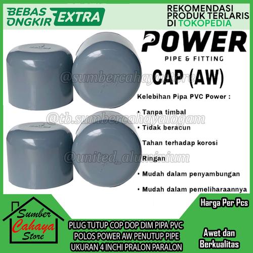 Jual PLUG PIPA DOP CAP 4" IN POWER AW PVC TUTUP PIPE DOB COP DIM DRAT ...