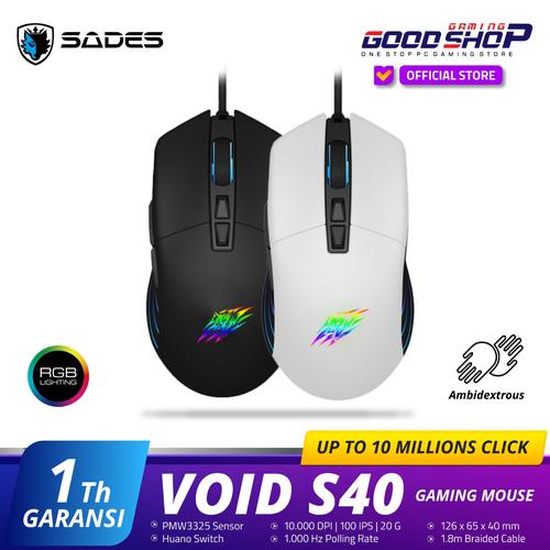 Jual Mouse Gaming RGB Sades Void PMW 3325 - Gaming Mouse - Putih ...