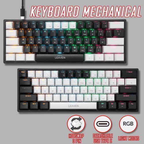 Jual Keyboard Gaming Mechanical 60% Layout USB Type-C TERMURAH DI ...