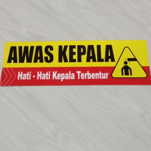 Jual Stiker Hati hati Awas kepala 10x30cm vinyl sign rambu k3 - Jakarta ...