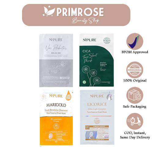 Promo NPURE Sheet Mask Series: Cica, Noni Probiotics, Marigold ...