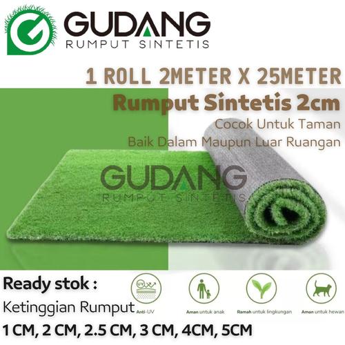 Jual Rumput sintetis 2CM rumput palsu, 1ROLL 2 Meter X 25 Meter ...