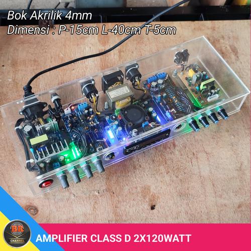 Jual Amplifier Rakitan Box Akrilik Class D 2x120watt - Kab. Bekasi ...
