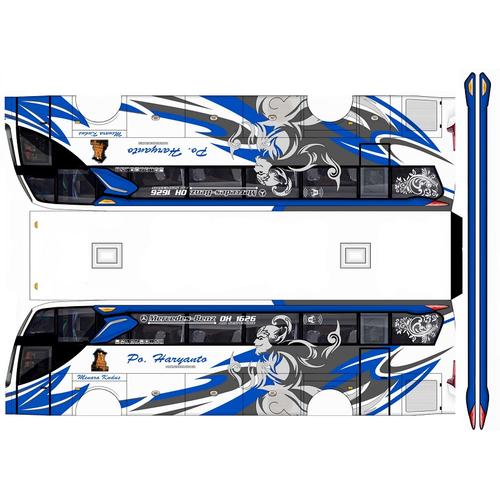 Jual DIY Miniatur Bus Haryanto Putih Biru Anoman Skala 30 Papercraft ...