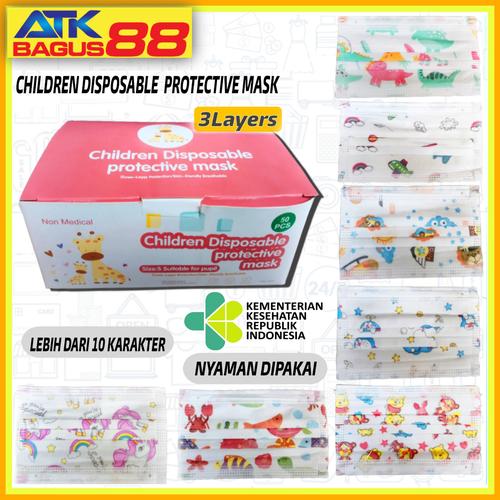 Jual MASKER 3 PLY ANAK / MASKER ANAK ISI 50 pcs - Putih - Jakarta Utara ...
