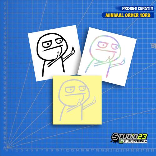 Jual Stiker meme Fuckyou Cutting Hologram Viral - Request, 10x10 cm ...