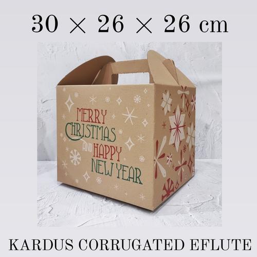 Jual BOX PARCEL NATAL 30x26x26 / BOX HAMPERS KADO NATAL / GABLE BOX ...