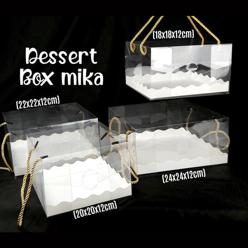 Jual BOX DESSERT KUE, PUDING / BOX MIKA DENGAN TALI - 20x20 - Jakarta ...