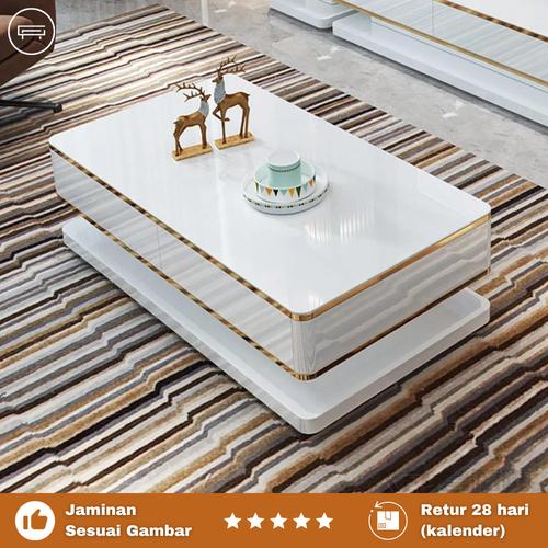 Jual Meja Tamu Modern Minimalis - Bahan Kayu Jati dan Stainless Gold ...