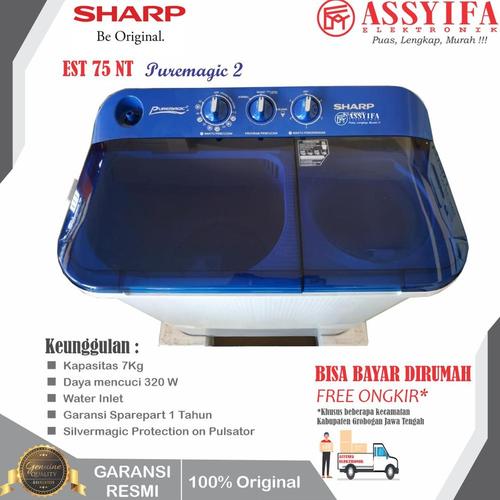 Jual MESIN CUCI SHARP EST 75 NT 7KG 2 TABUNG 75NT 7KG PUREMAGIC LOW ...