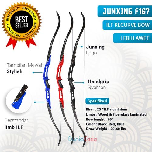 Jual Busur Panah ILF Junxing F167 Recurve Bow - Hitam, 24 lbs - Kota ...