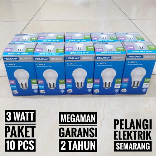 Jual MEGAMAN Lampu LED 3 Watt 3w SNI Garansi 2 Tahun - Paket 10 Pcs ...