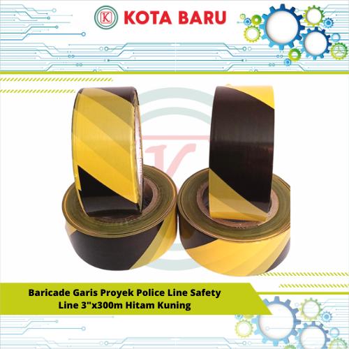 Jual Baricade Garis Proyek Police Line Safety Line 3"x300m Hitam Kuning ...
