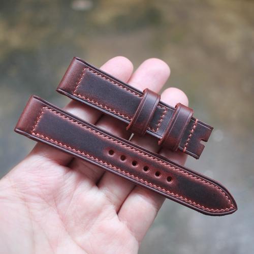 Jual leather strap tali jam tangan kulit pullup waxed dark brown seiko ...