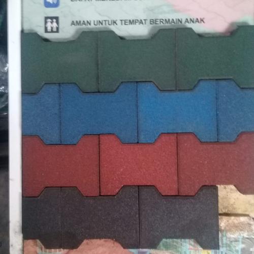 Jual rubber paving, paving block bahan karet ukuran 15 X 30 cm tebal 2. ...