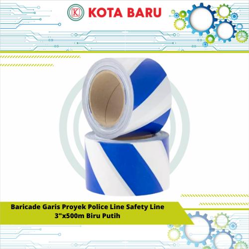 Jual Baricade Garis Proyek Police Line Safety Line 3"x500m Biru Putih ...