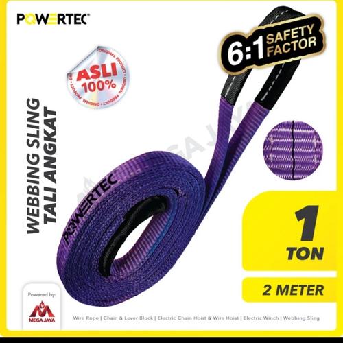 Jual Tali Webbing Sling Belt Powertec 1T x 2M Tali Pengikat Barang ...