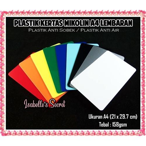Jual Plastik Mikolin Warna A4 Lembaran Anti Air Robek Bahan Sablon ...