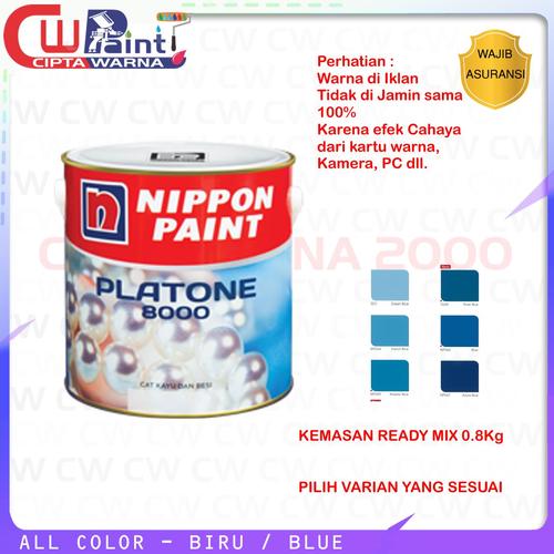 Jual Cat Kayu Besi Platone 8000 Biru Blue Nippon Paint 0.85 Kg Sintetis ...