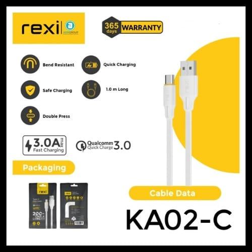 Jual REXI KA02-C KABEL DATA TYPE C FAST CHARGING 3.0A ORIGINAL - Kota ...