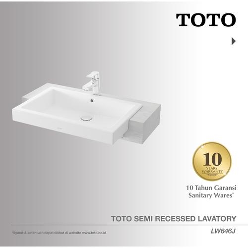 Promo TOTO Semi Recessed Lavatory / Wastafel LW646J - COMPLETE SET Cicil 0% 3x - Kota Tangerang ...